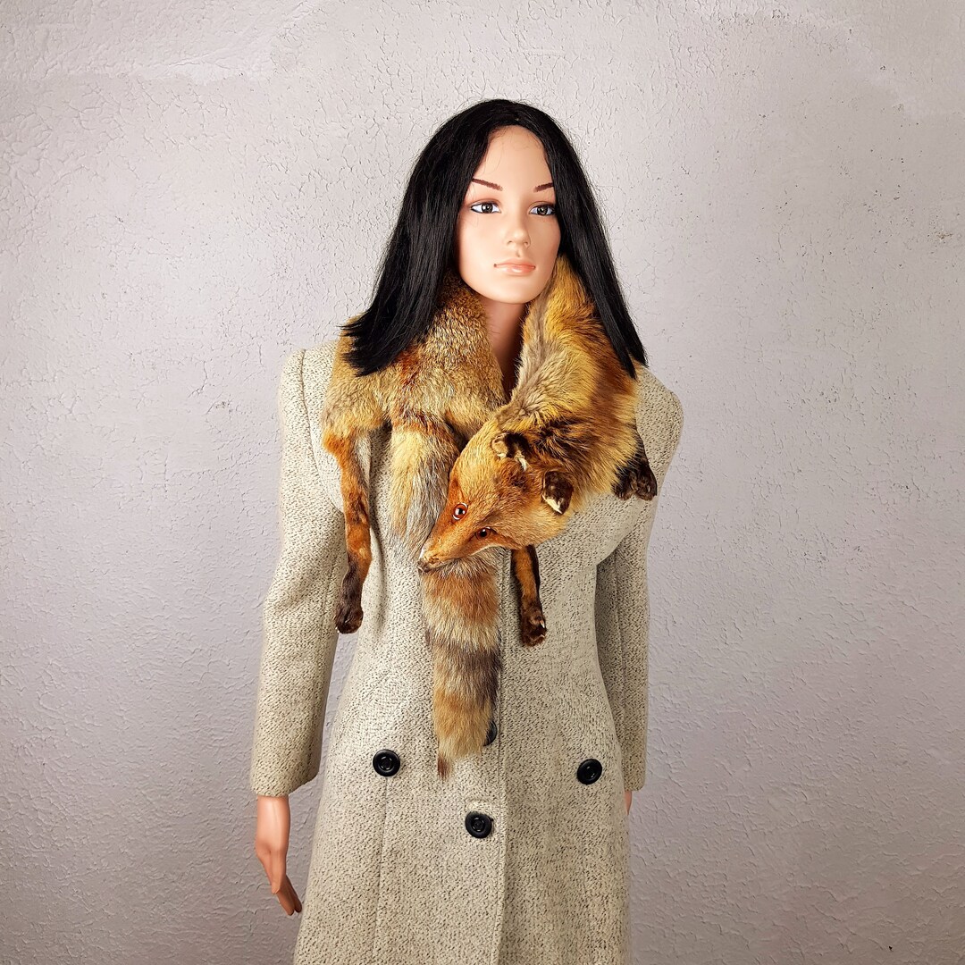 Fox Fur Collar, Large Collar From Fox, Real Fur Fox, Vintage 1950s Fox ...