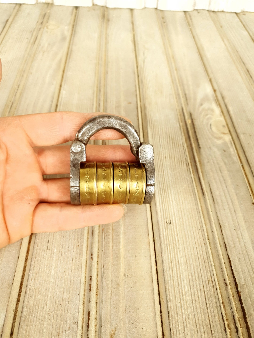 Antique Combination Padlock, Vintage Padlock, Code Padlock, Padlock ...