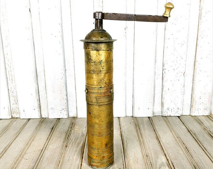 Grinder, Brass Pepper Grinder, Vintage Brass Pepper Mill, Pepper Mill ...