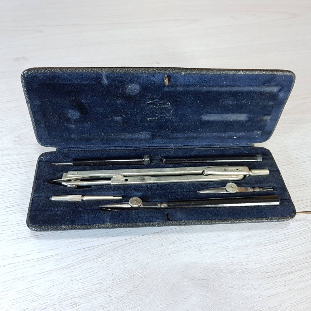 Vintage Metal Compass Set: 1960s School Drawing Tools - Etsy