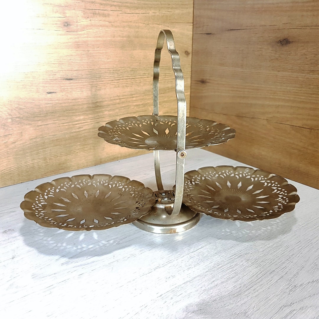 Vintage 3 Tier Stand, 3 Plates Stand Fruit Stand, Fructate for Fruits ...