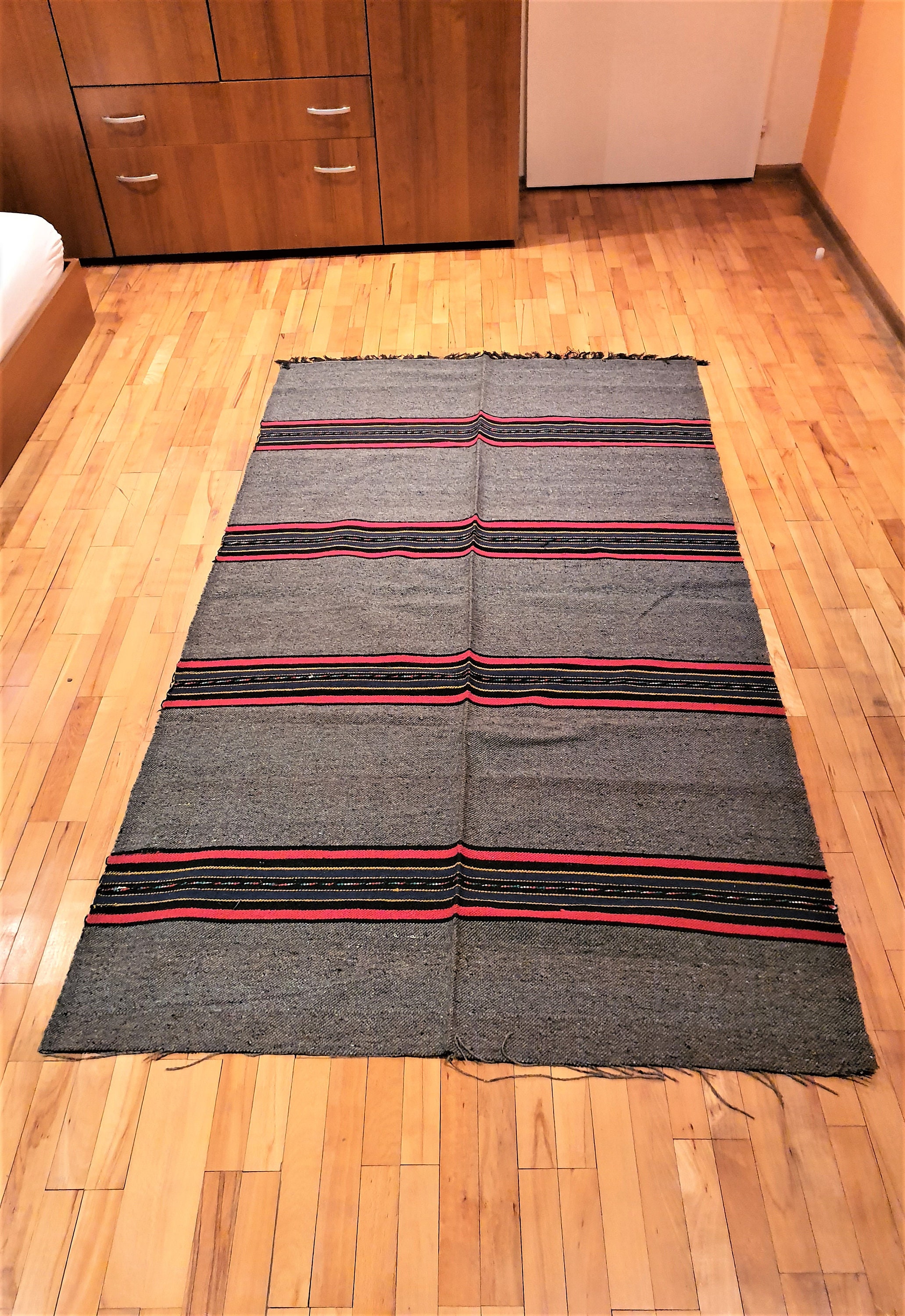Vintage Hand Woven Rug Woven Rug of Wool Home Decor Cotton - Etsy UK