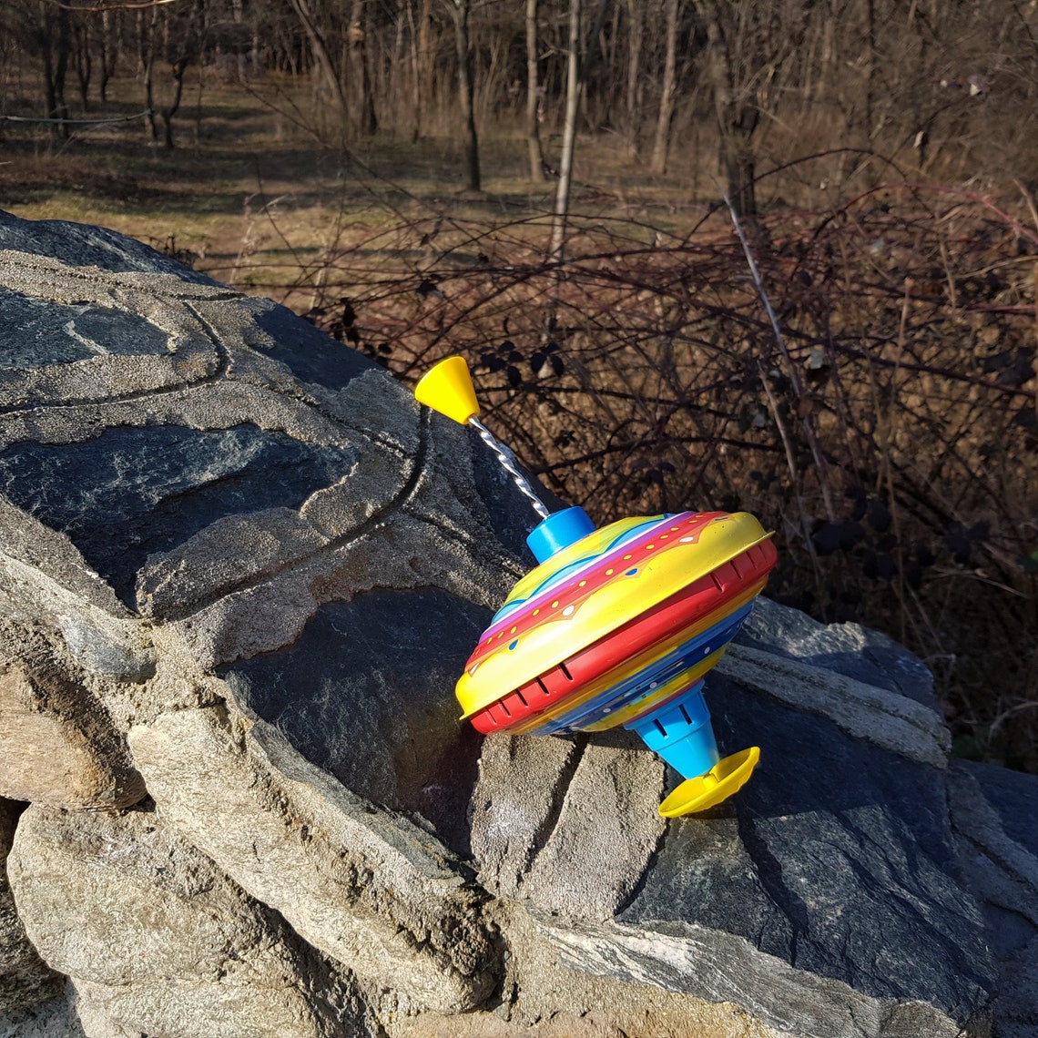 Vintage toy top Metal toy top Spinning top Big spinning | Etsy