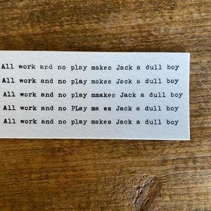 The Shining Jack Torrance "all Work and No Play" Sticker - Etsy