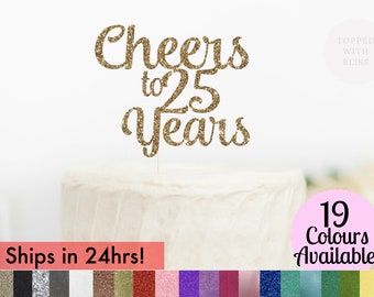 25th Anniversary Cake Topper | Etsy