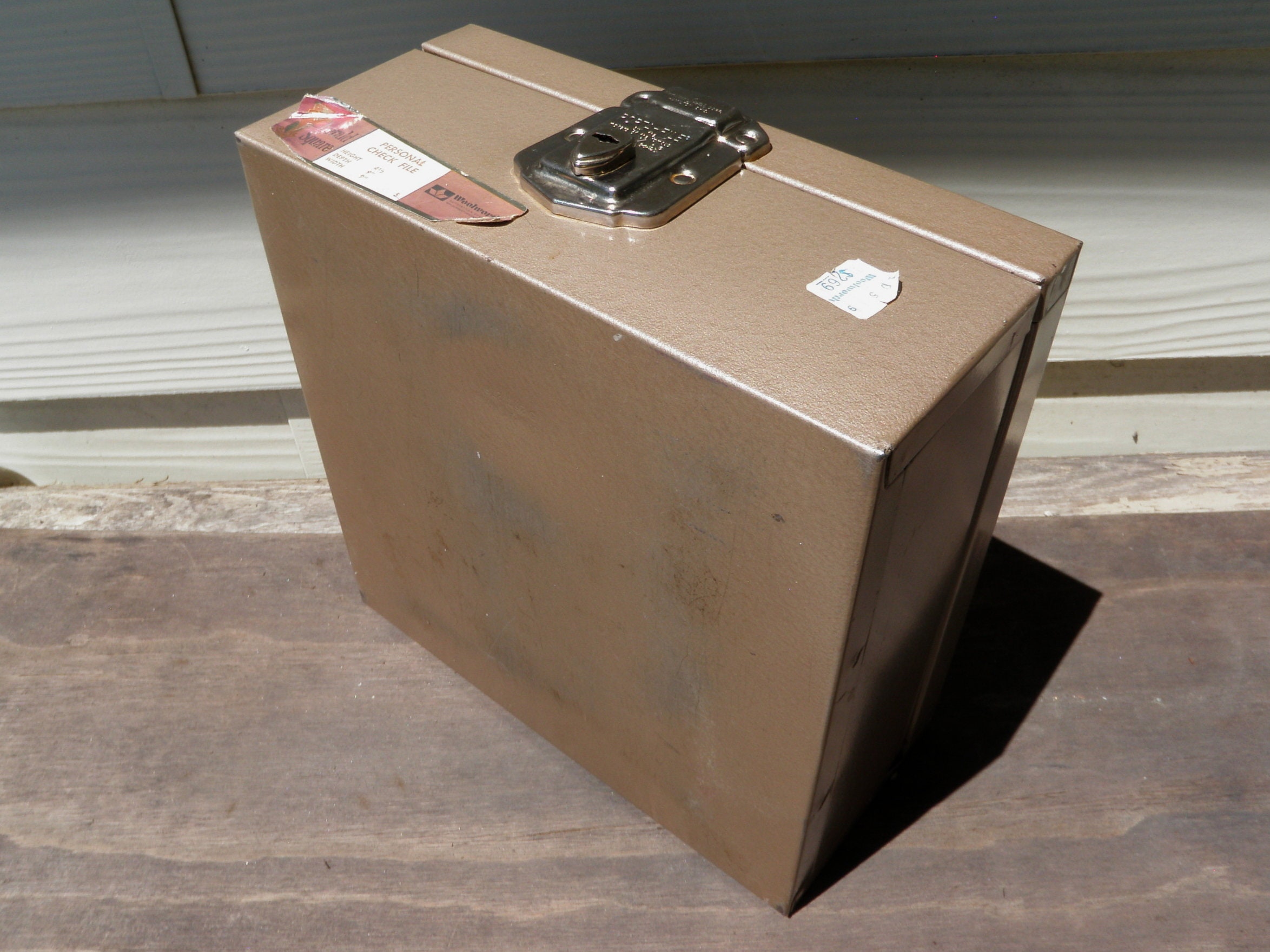 Vintage Porta-file Metal Check Box, Mid Century Woolworth Decor Storage ...