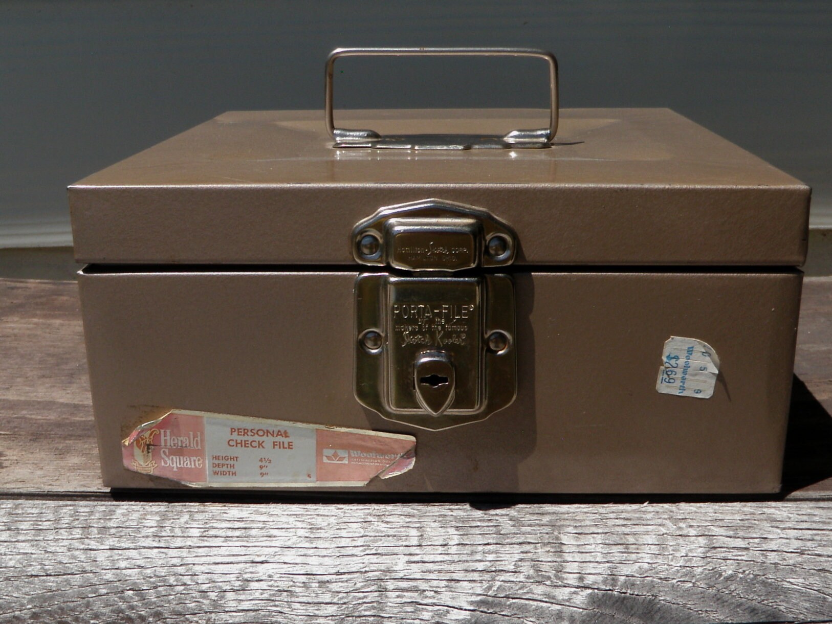 Vintage Porta-file Metal Check Box, Mid Century Woolworth Decor Storage ...