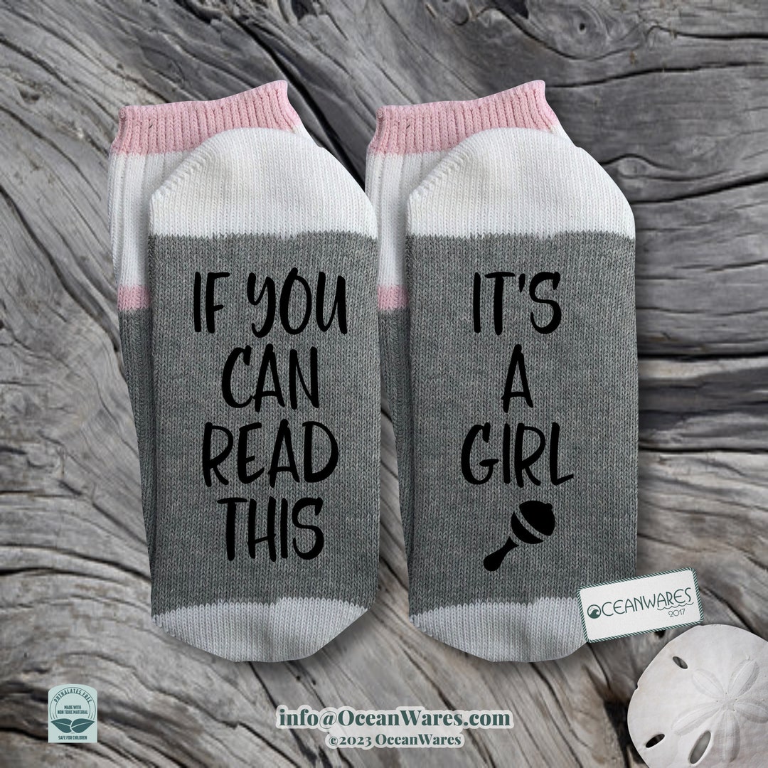 It's a Girl, SUPER SOFT Novelty Word Socks. - Etsy