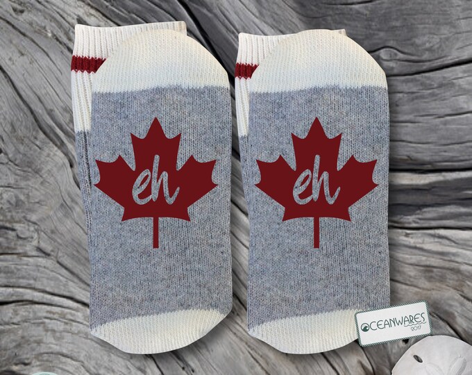 Canadian EH! Canadian Maple Leaf, SUPER SOFT Novelty Word Socks. - Etsy