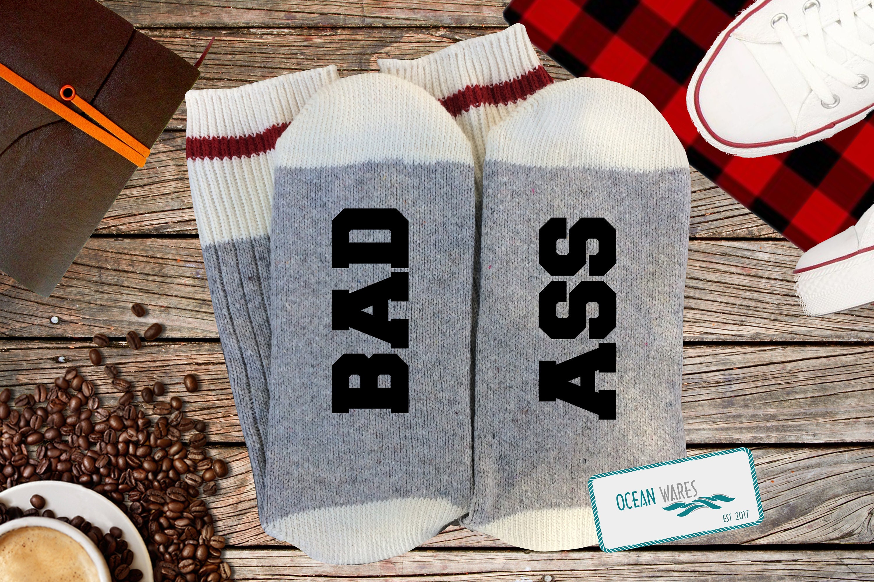 Bad Ass SUPER SOFT Novelty Word Socks Word socks novelty | Etsy
