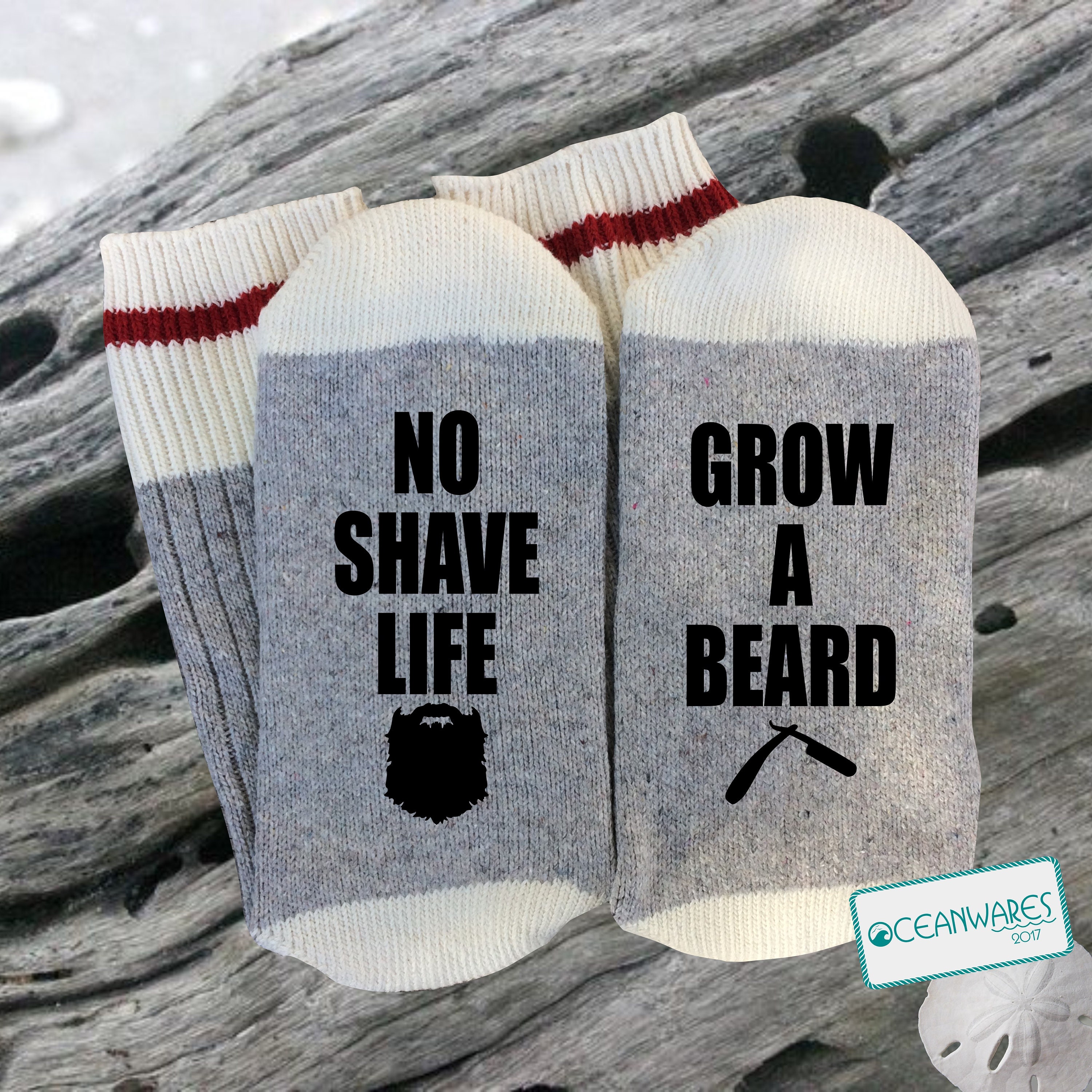 Beard gift No shave life grow a beard Word socks SUPER | Etsy