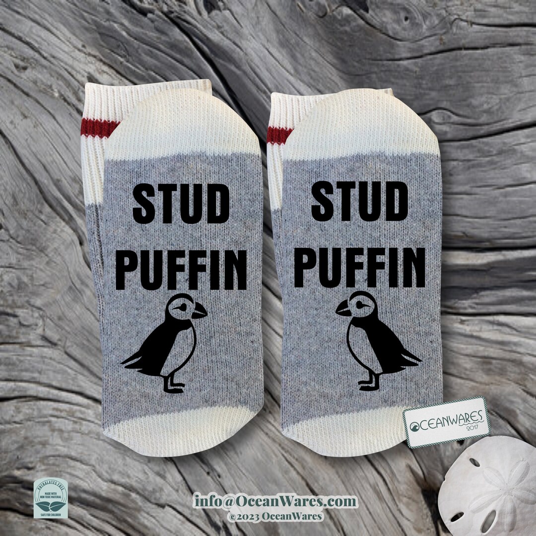 Stud Puffin, SUPER SOFT Novelty Word Socks. - Etsy