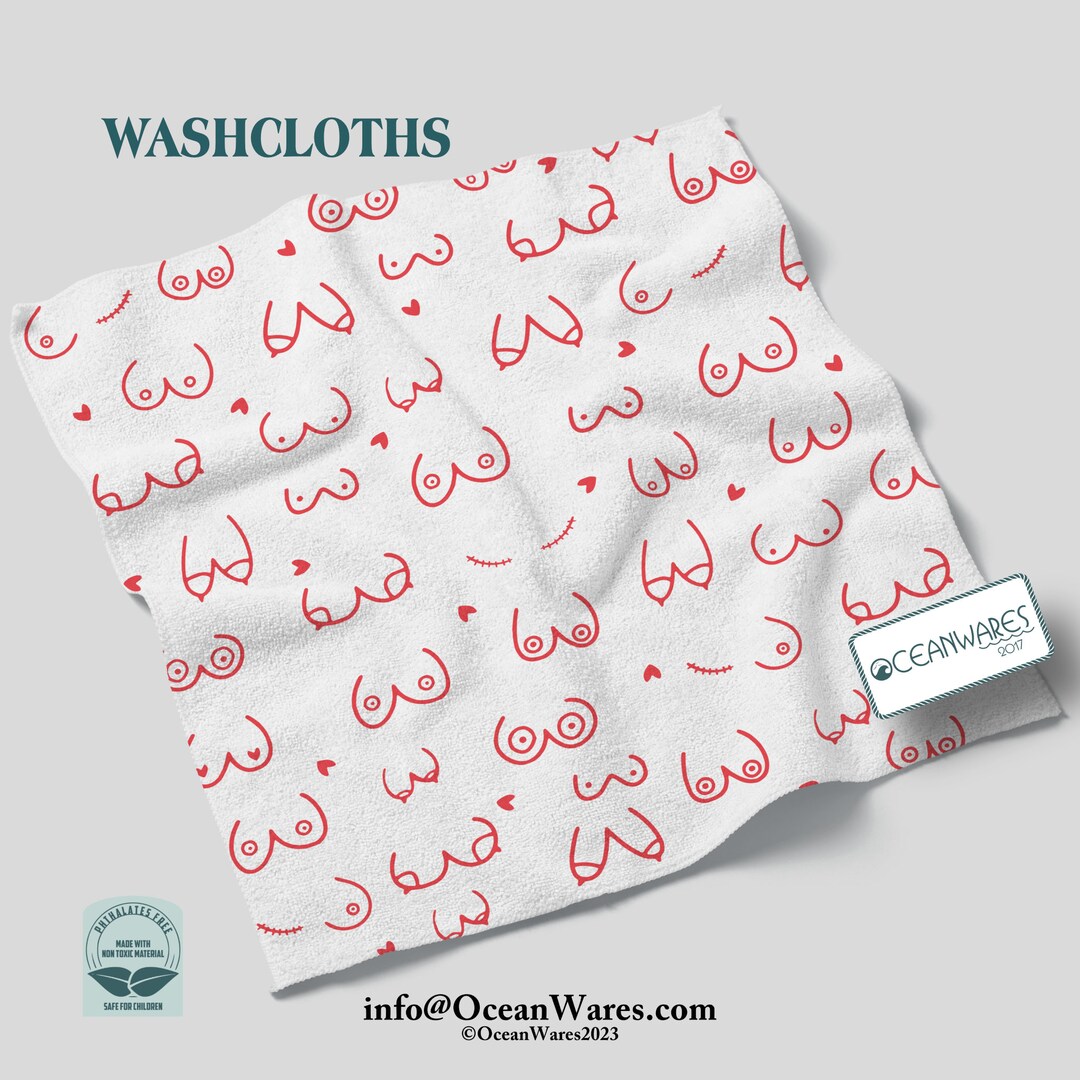 Mastectomy Boobies Pink From the Cheeky Clean Washcloth Collection ...