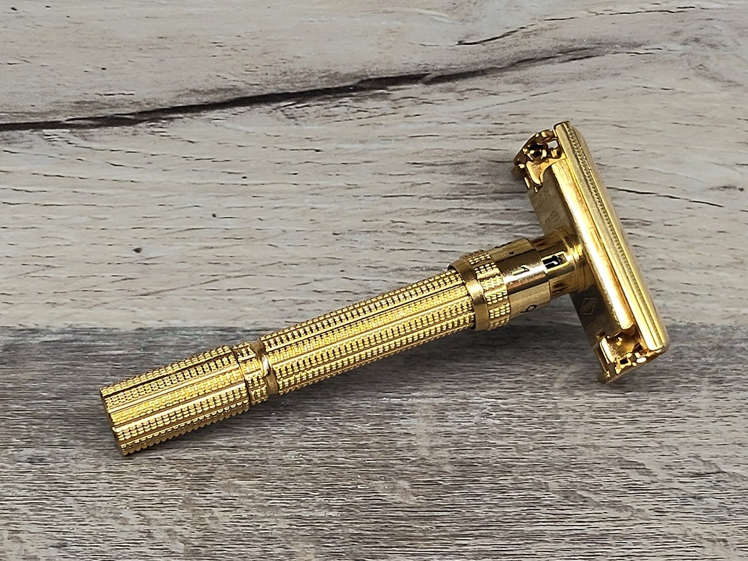 Gillette Slim Adjustable K2 1965 Vintage Safety Razor Replated 24K Gold ...