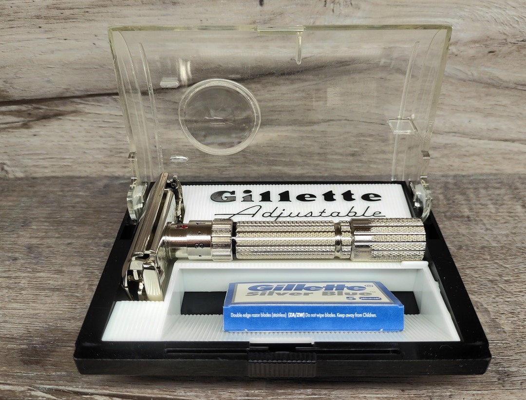 Gillette FATBOY F1 1960 Vintage Safety Razor W/case and Blades Replated ...