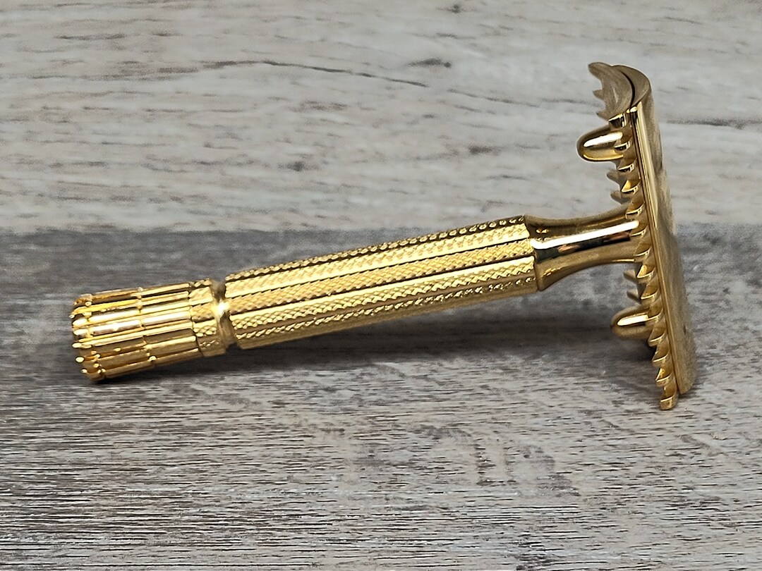 Gillette Old Type Vintage Safety Razor W/hybrid Handle Replated 24K ...