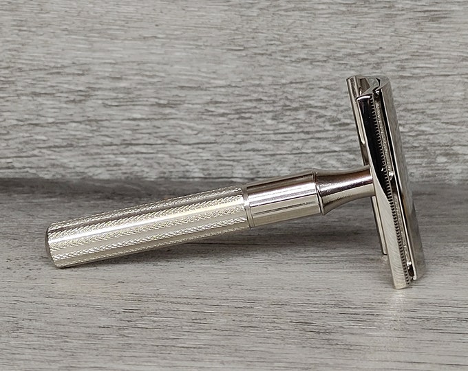 Gillette British Flat Bottom Thin Handle Tech Vintage Safety Razor ...