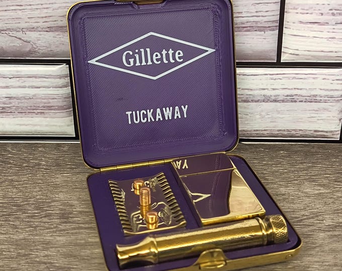 Gillette Tuckaway Set Vintage Safety Razor With Case and Blade Bank ...