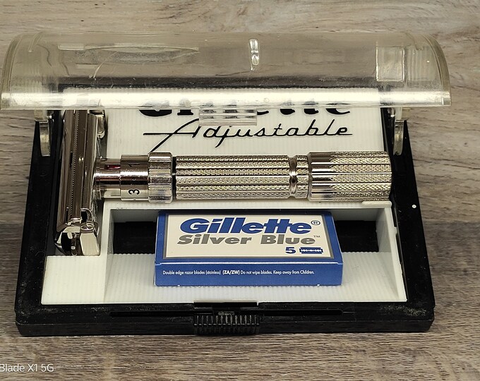 Gillette Fatboy E4 1959 Vintage Safety Razor With Case Replated Mirror ...