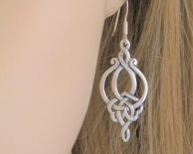 Sterling Silver Irish Scroll & Knot Earrings Celtic Earrings Irish ...
