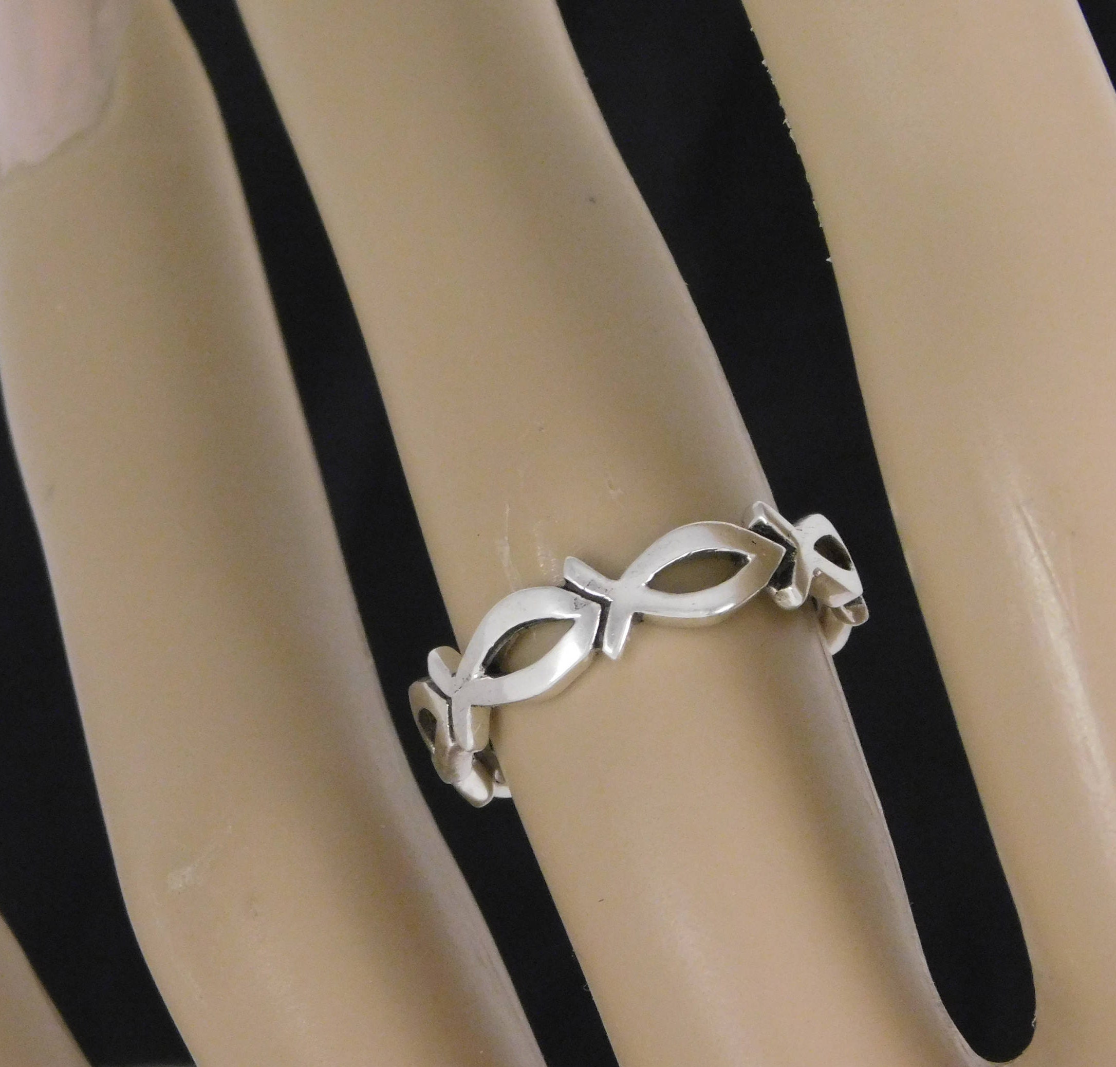 Sterling Silver Ichthus Ring Christian Fish Ring Jesus Fish | Etsy