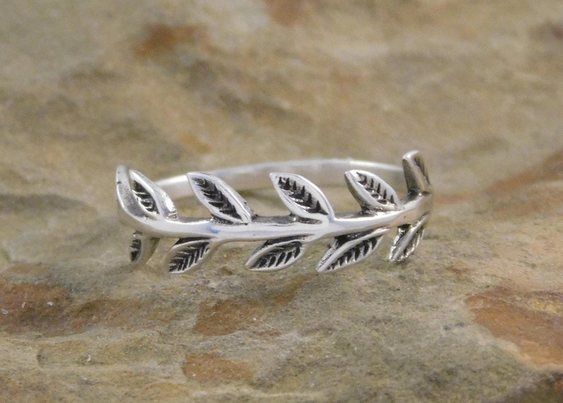 Laurel Branch Ring Sterling Silver Ring Laurel Leaf Wreath - Etsy