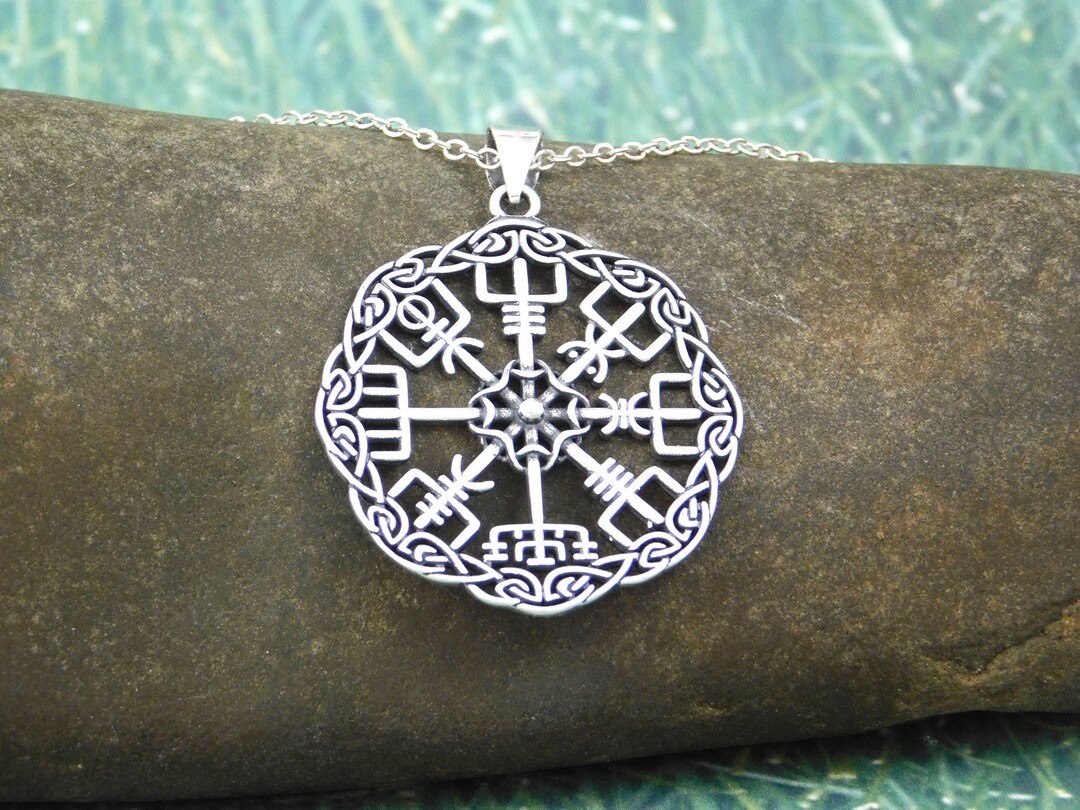 Norse Icelandic Pathfinder Vegvisir Pendant 925 Silver Charm Necklace ...