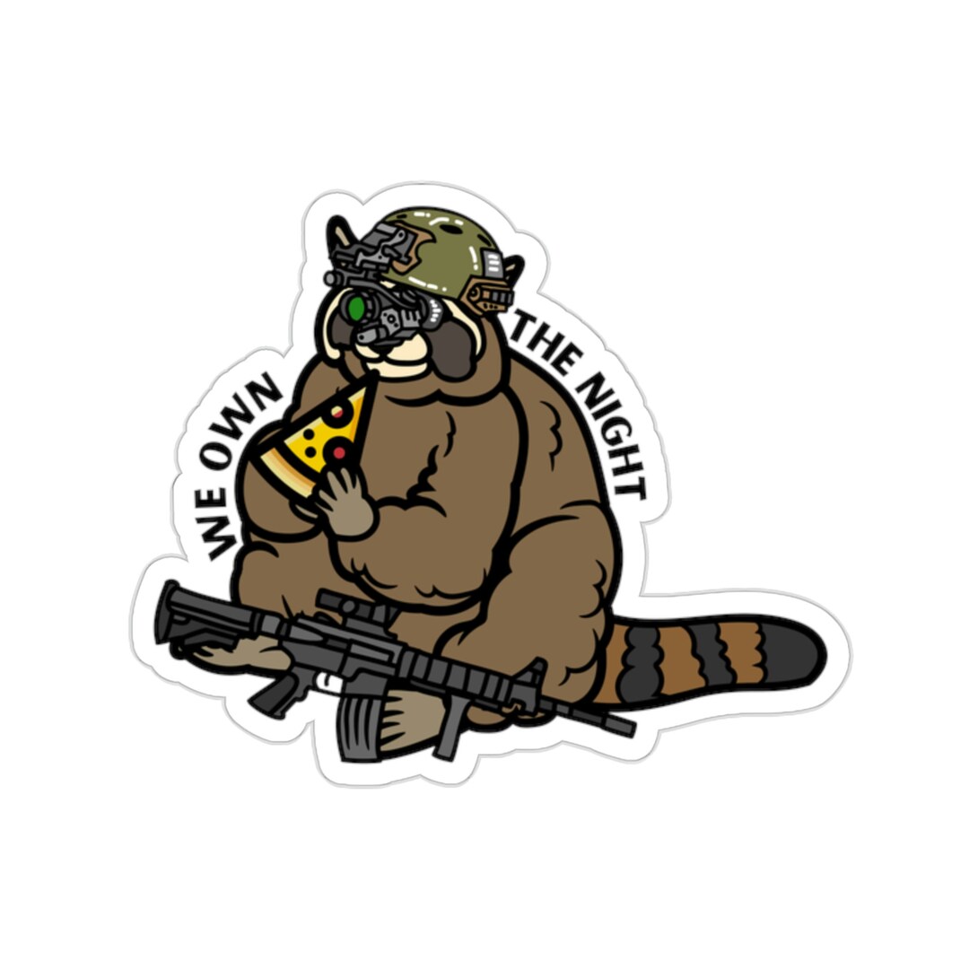 We Own the Night Tactical Raccoon Kiss-cut Stickers - Etsy