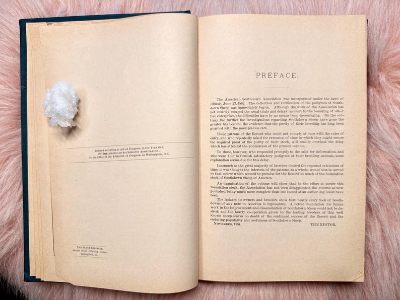 Sheep Breeding Extremely Rare Find Book; American Southdown Record by ...
