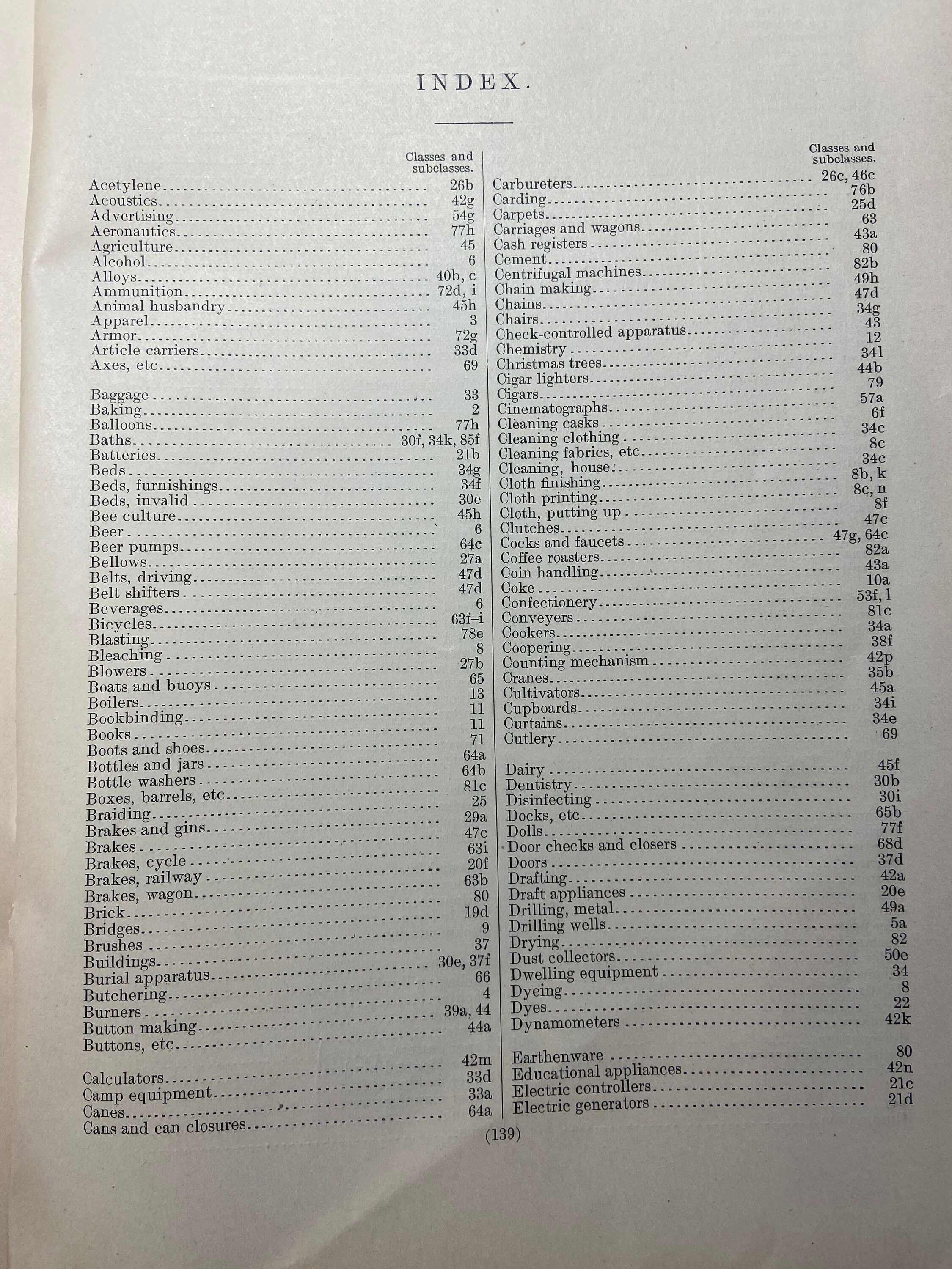 Manual of Classification of the German Patent Office; Edition of 1910 ...