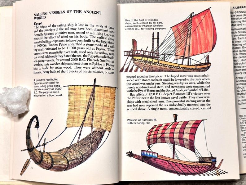 Vintage Color Illustrated Sailing Book; Sailing Ships and Sailing Craft ...