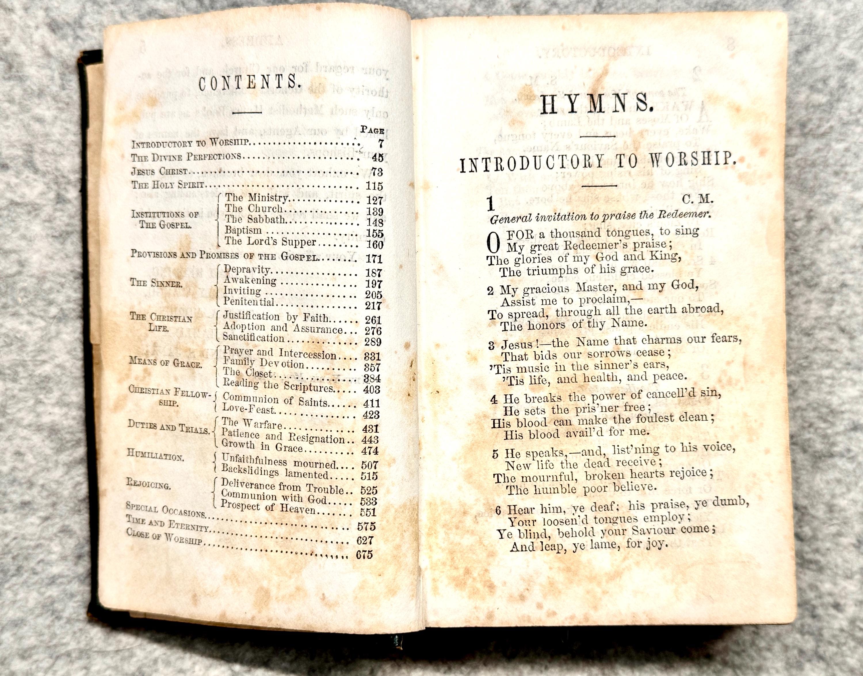 1858 Religion Song Hymn Book; Hymns - Methodist Episcopal Church ...