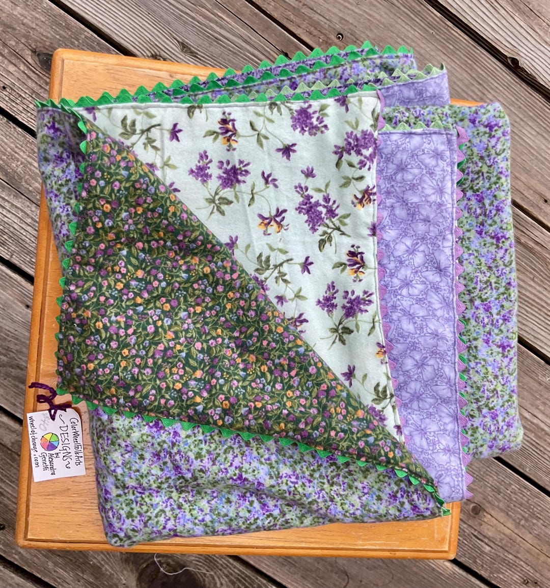 Cotton Flannel Baby Blanket “violets” - Etsy