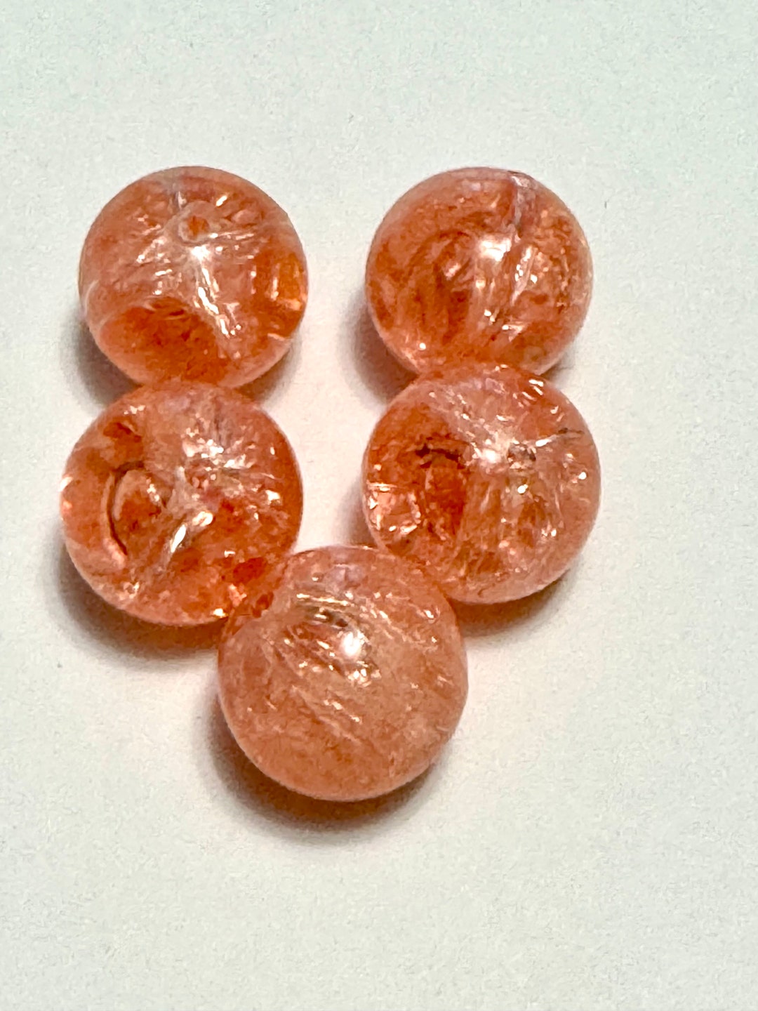 Vintage Lucite Crackle Peach Bead, Vintage Resin Crackle Peach Bead ...