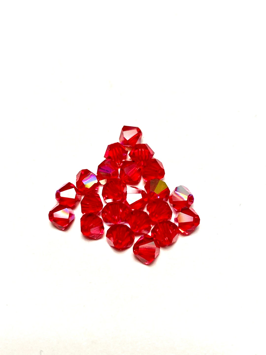 Swarovski Light Siam Bi-cone Beads, Red Bicone Beads, Swarovski Red Bi ...
