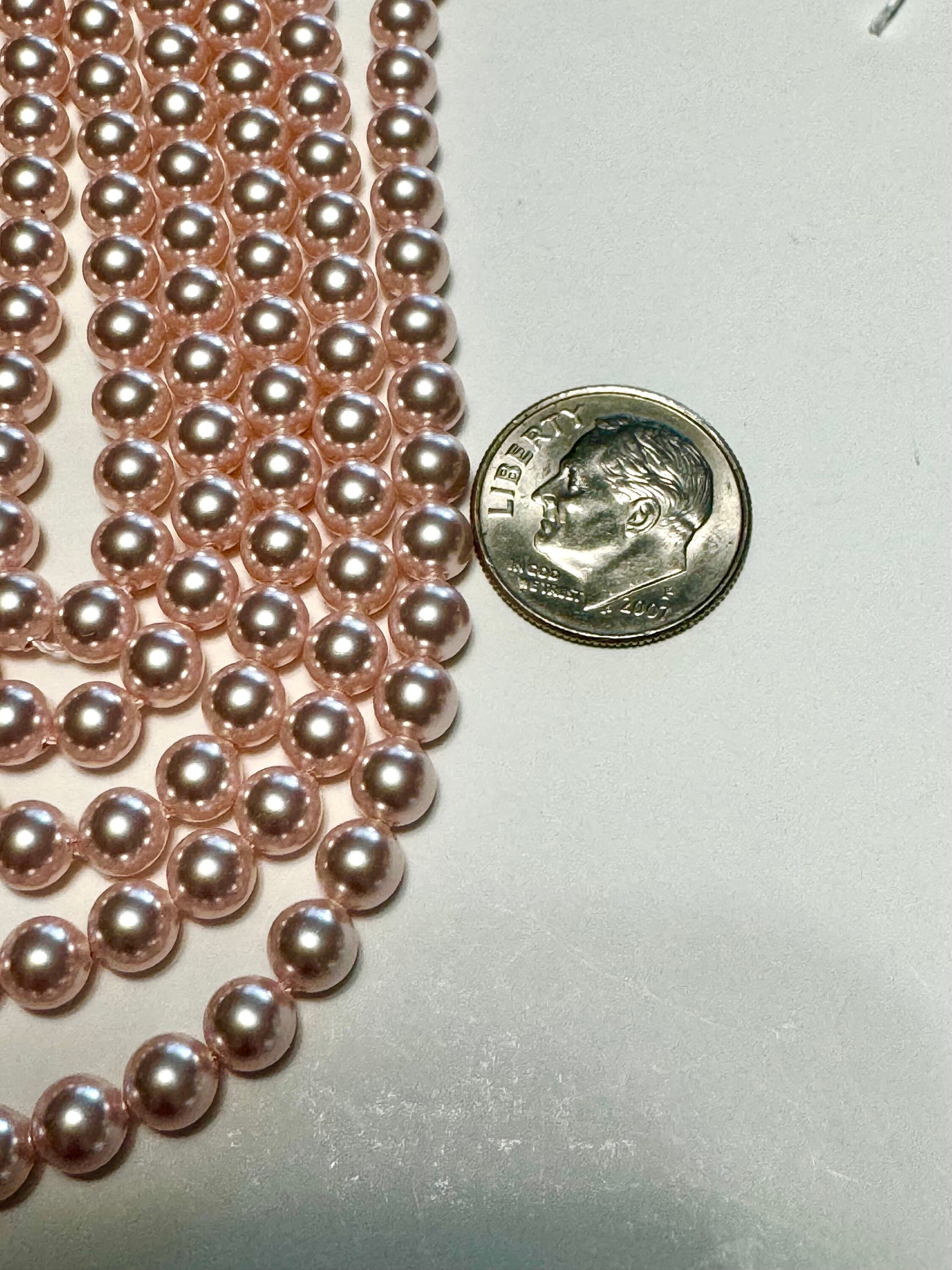 Vintage Round Rosal Swarovski Crystal Pearl, Swarovski Round Pink Pearl ...