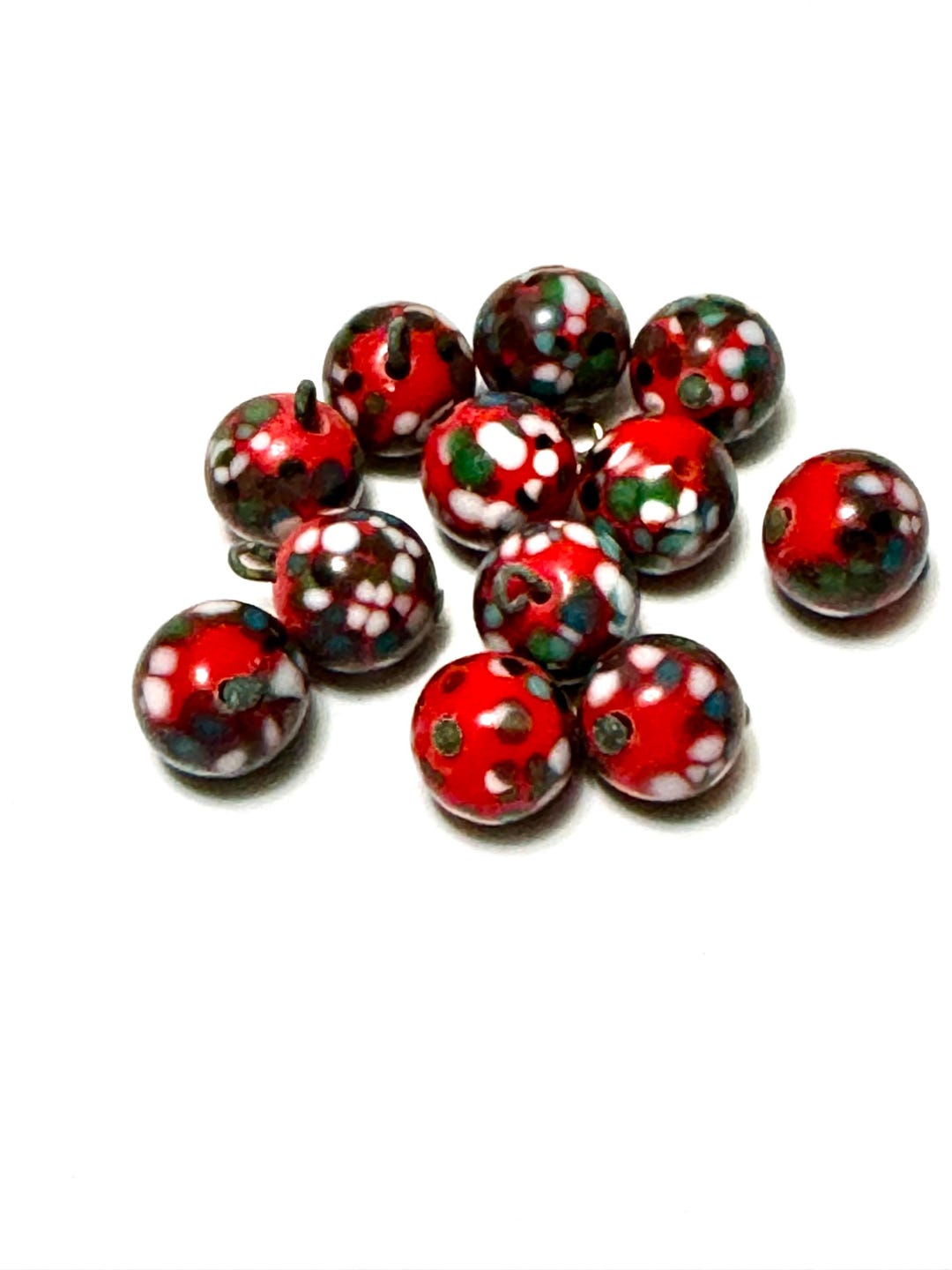 Vintage Multi Colored Round Glass Beads, 12mm Vintage Beads From Japan ...