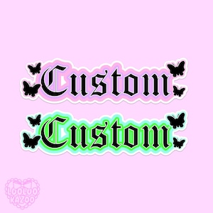 Custom Name Vinyl Die Cut Sticker, Personalized Name Decal, Y2K Girly ...