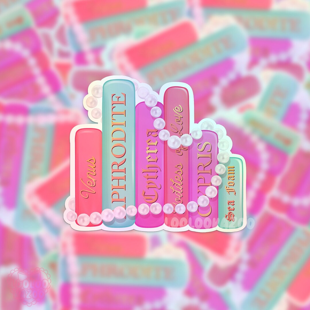 Aphrodite Books Holographic Vinyl Die Cut Sticker, Greek Gods Mythology ...