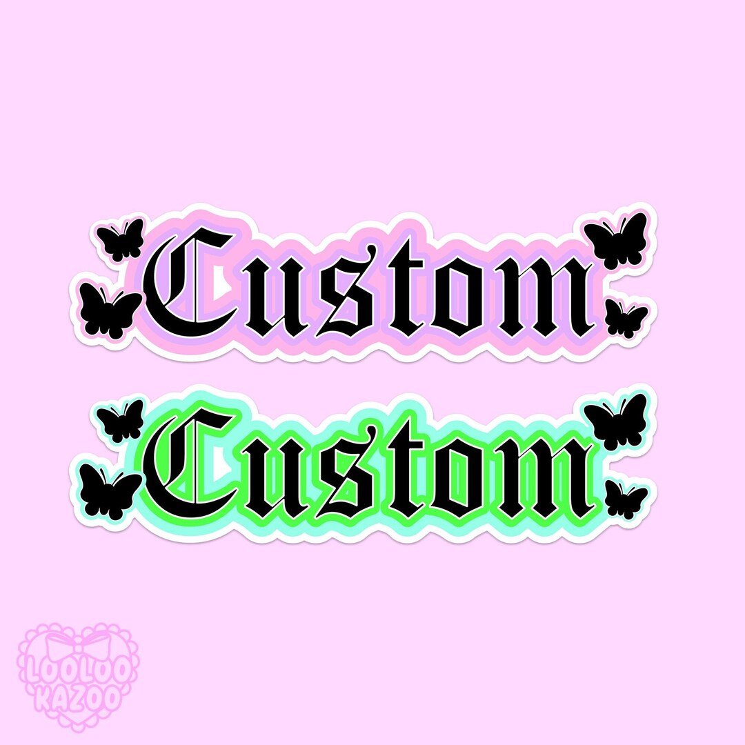 Custom Name Vinyl Die Cut Sticker, Personalized Name Decal, Y2K Girly ...
