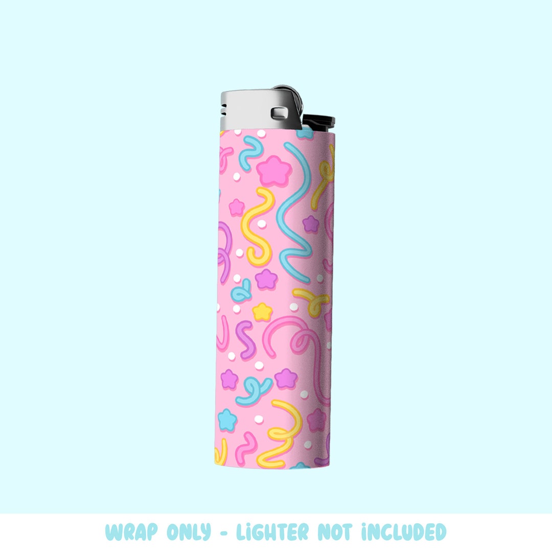 Kawaii Confetti Lighter Sticker Wrap, LIGHTER NOT INCLUDED Pastel Cute ...