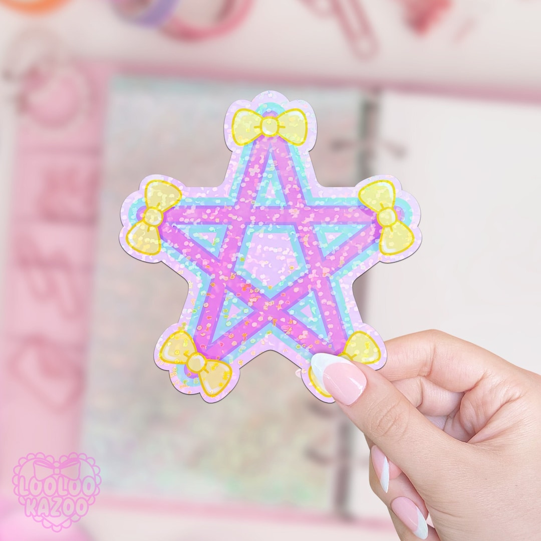 Holographic Pastel Pentacle Vinyl Die Cut Sticker Pastel Goth - Etsy