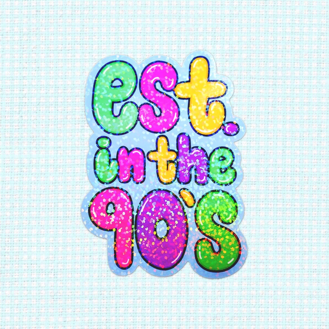 90s Nostalgia Sticker: Holographic Vinyl Die Cut, Retro Kidcore - Etsy