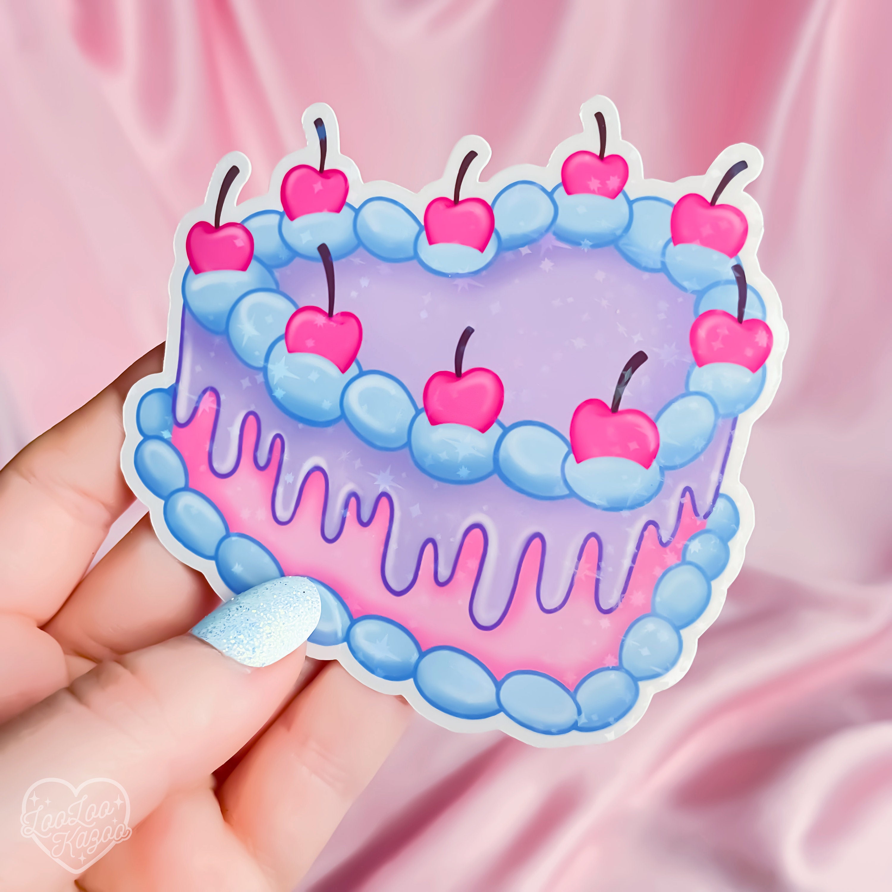 Holographic Cake Vinyl Sticker Aesthetic Stickers Pastel | Etsy