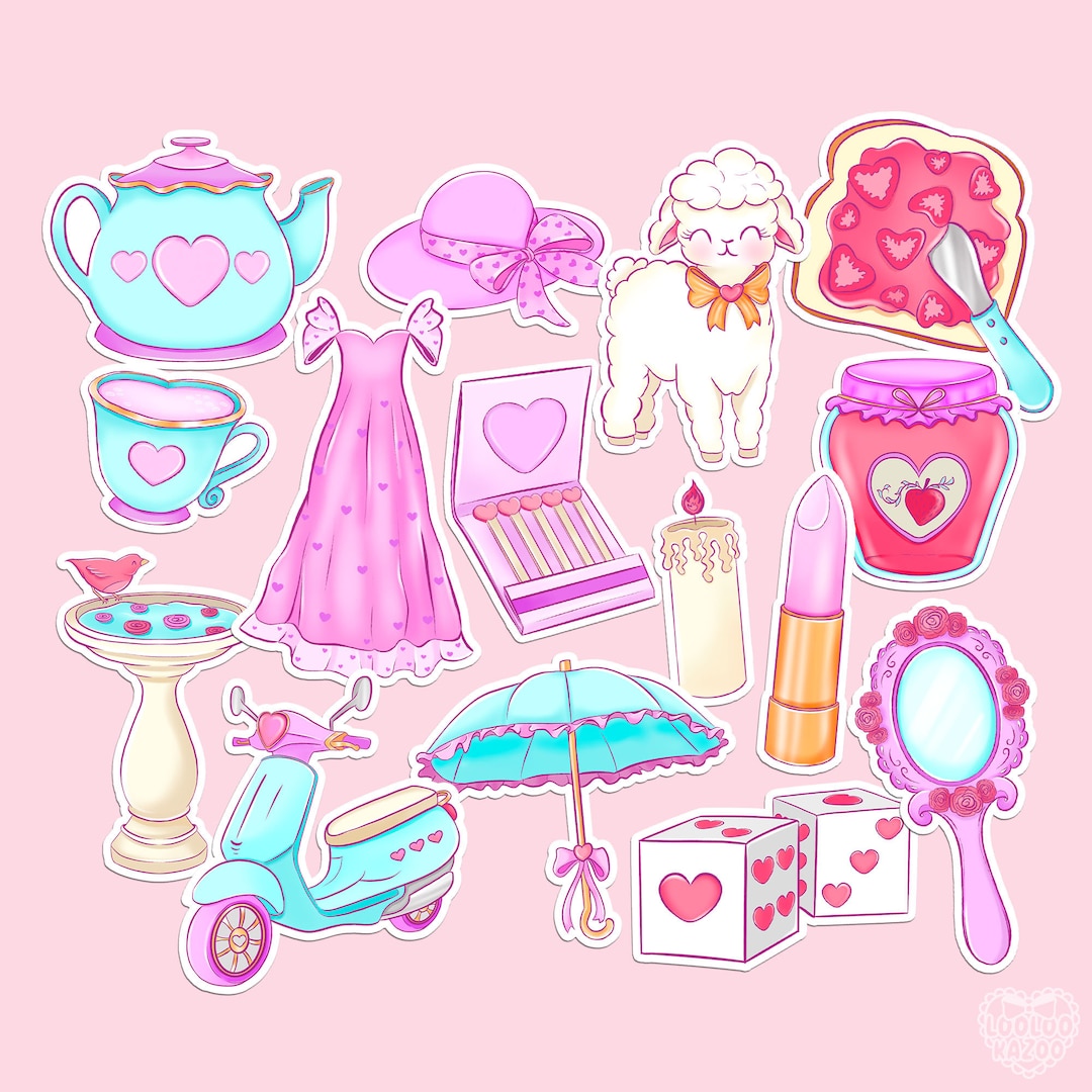 15 Pack Coquette Romance Sticker Pack, Holographic or Matte Vinyl ...