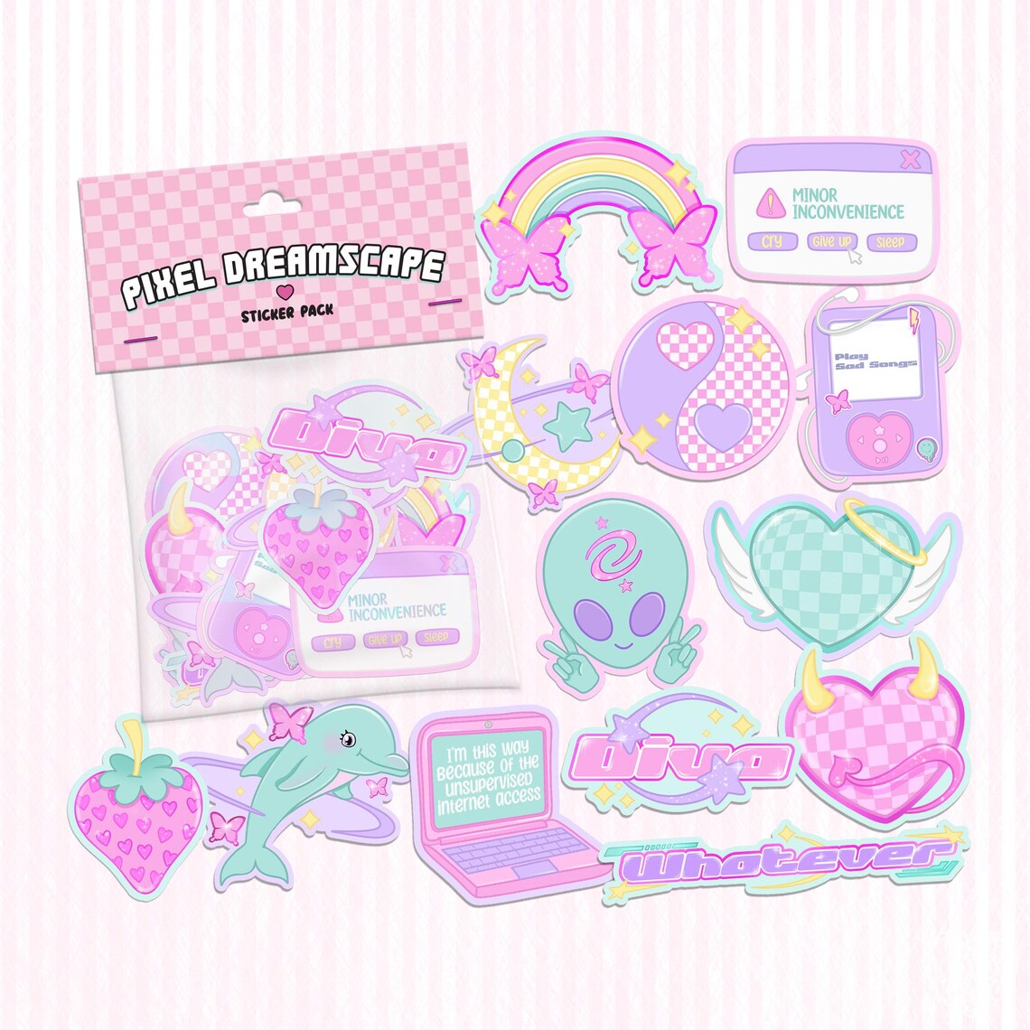 15 Pack Coquette Romance Sticker Pack, Holographic or Matte Vinyl ...