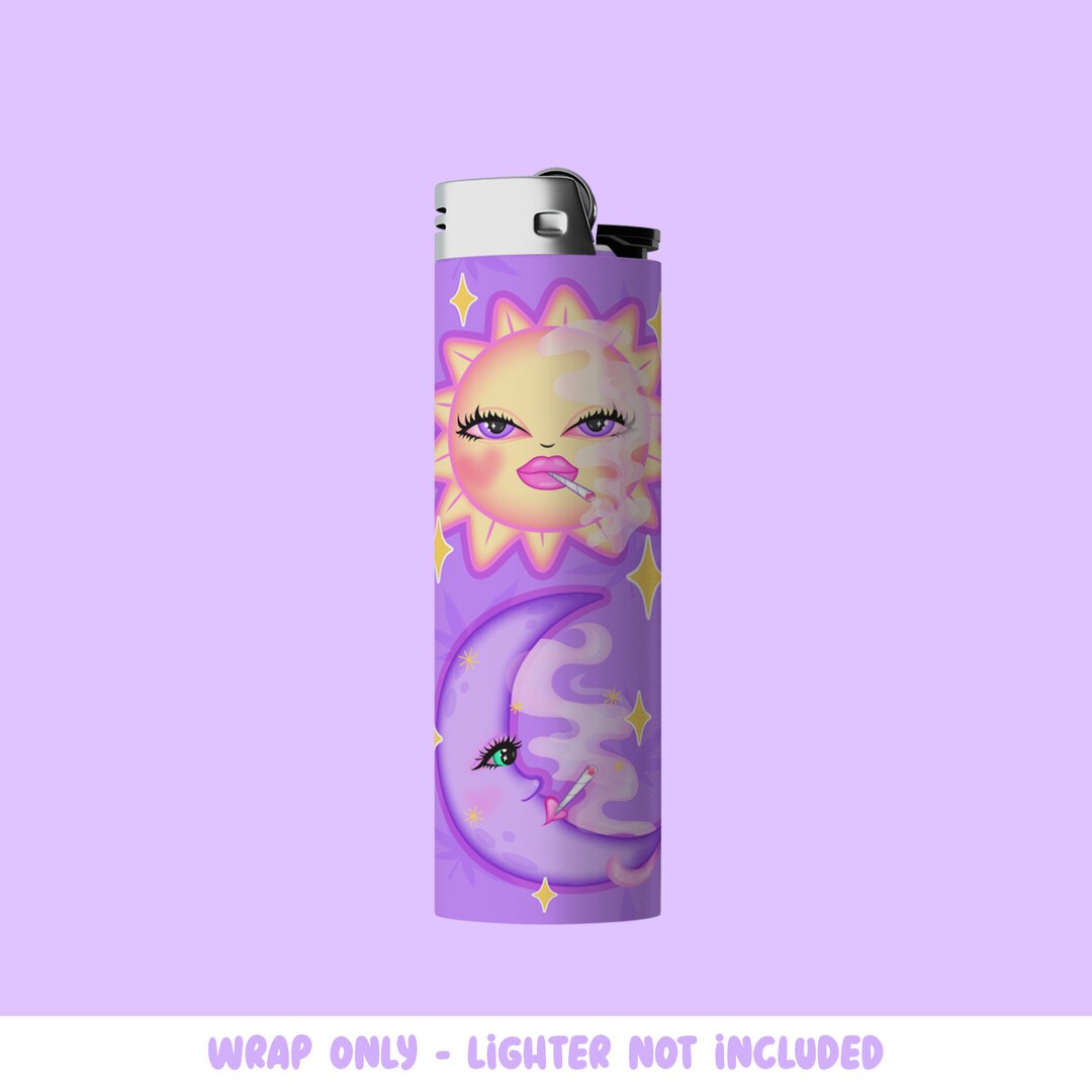 Sun and Moon Lighter Sticker Wrap, LIGHTER NOT INCLUDED Girly Smoking ...