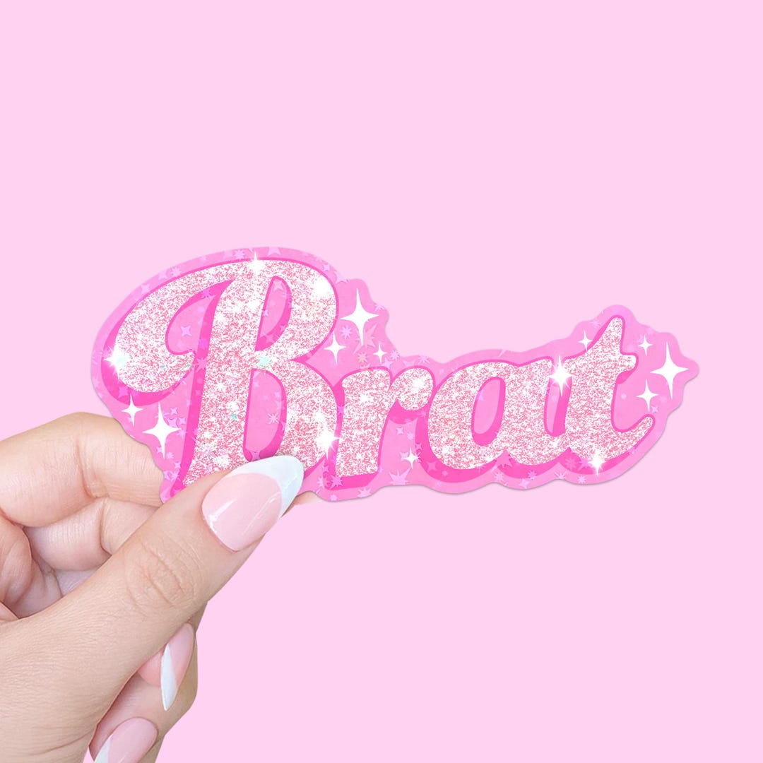 Brat Pink Holographic Vinyl Sticker, Y2K, Girly, 2000s Aesthetic ...