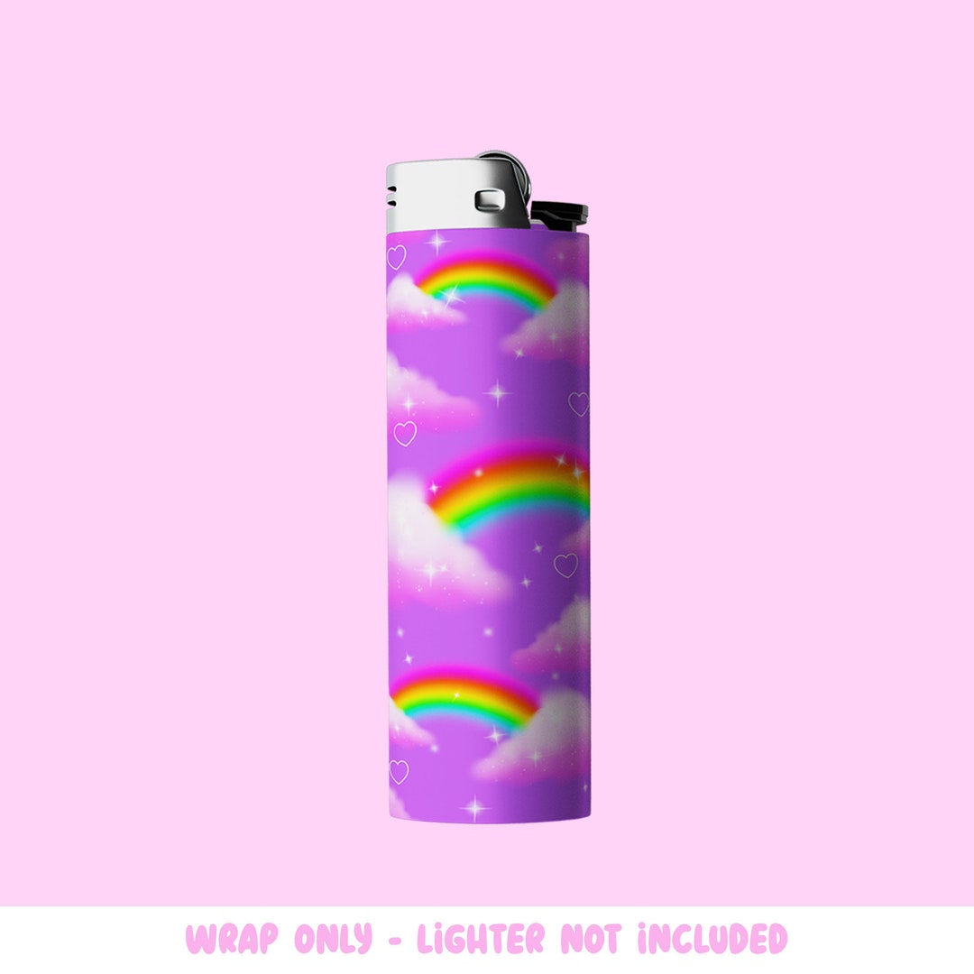 Purple Rainbows Lighter Sticker Wrap, LIGHTER NOT INCLUDED Girly ...