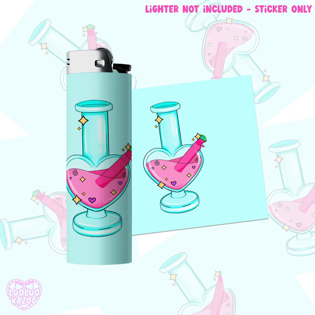 Kawaii Bong Pastel Lighter Sticker Wrap, Smoking Accessories, Stoner ...